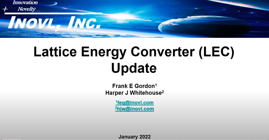 Part 1 : UNDERSTANDING LENR – LATTICE ENERGY CONVERTER (LEC) - LENR News
